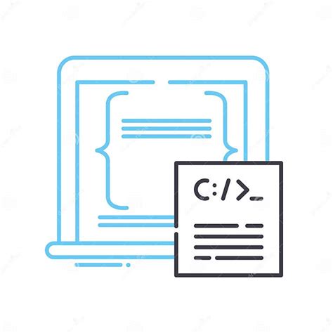 Coding Line Icon Outline Symbol Vector Illustration Concept Sign