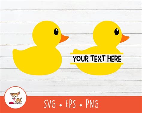Rubber Duck Svg Split Rubber Duck Name Frame Vector Rubber Duck Clipart Bath Duck Cut File
