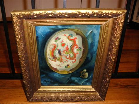 Zsuzsanna Suger Hungarian 1939 Painting Chinese Still Life Dragon