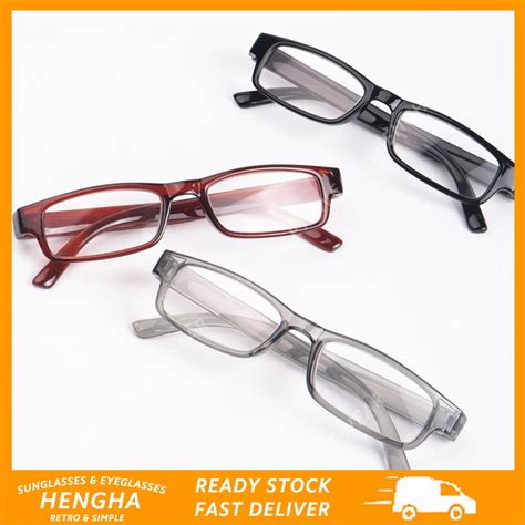 Hengha New Fashion Rectangle Frame Reading Glasses Anti Blue Light 50°~400° Hyperopia