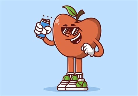 Premium Vector Character Illustration Of Apple Holding A Beer Can