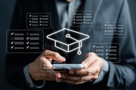 E Learning Online Class On Virtual Screen Watching Video On Internet