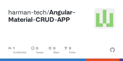 GitHub Harman Tech Angular Material CRUD APP
