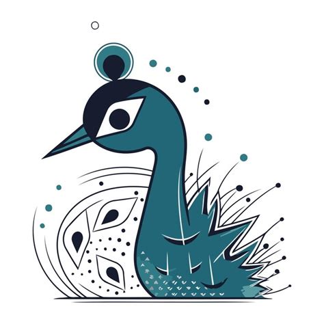 Premium Vector Vector Illustration Of A Cute Peacock On A White