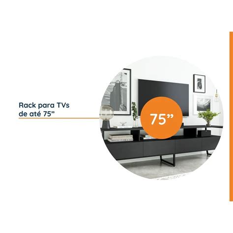 Rack Para Tv Até 75 Polegadas Industrial 4 Gavetas Concept Cabecasa Madeiramadeira