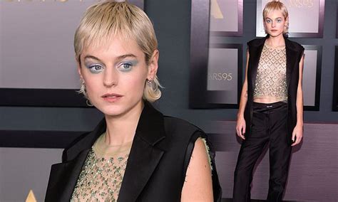 Emma Corrin Flashes Some Serious Sideboob In A Sheer Jewel At Governors Awards In La Daily