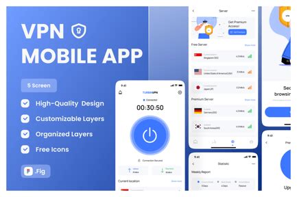 Vpn Mobile App Ui Design Ux And Ui Kits Ft Vpn And App Envato