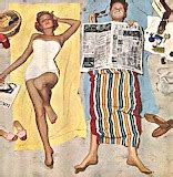 Vintagelover 1950s 1970s Retro Cool Sunbathers At The Beach Vintage