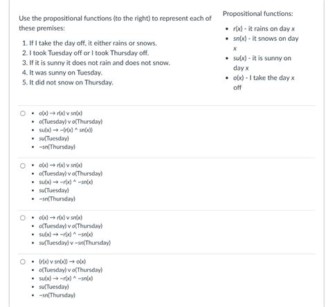 Solved Propositional Functions Use The Propositional