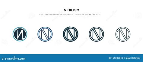 Nihilism Vector Icon In 6 Different Modern Styles Black Two Colored