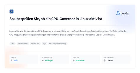 So überprüfen Sie Ob Ein Cpu Governor In Linux Aktiv Ist Labex