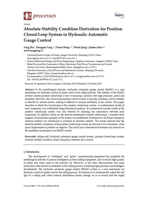 Absolutestabilityconditionderivationforpositi Pdf Feedback