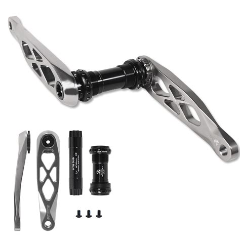 Bucklos Bike Crank Arm Set With Bottom Bracket 170mm Aluminum Alloy Road Bicycle Crank Black