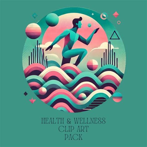 Retro Wellness Clip Art Pastel Yoga And Aqua Therapy Pngs Digital