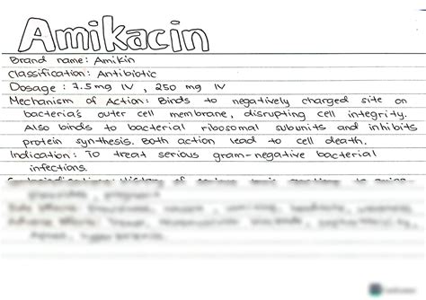 Solution Amikacin Drug Study Studypool