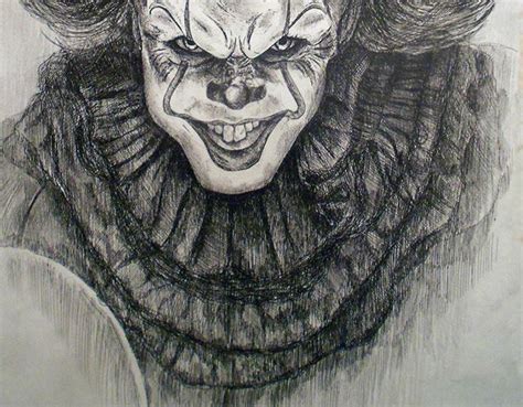 Pennywise Drawing It Clown Stephen King Horror Art Print Etsy