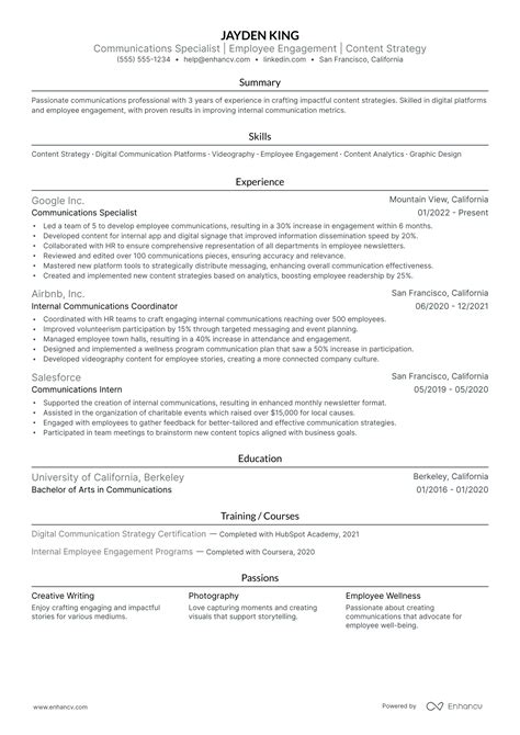 1 Successful Communications Analyst Resume Example And Writing Tips For