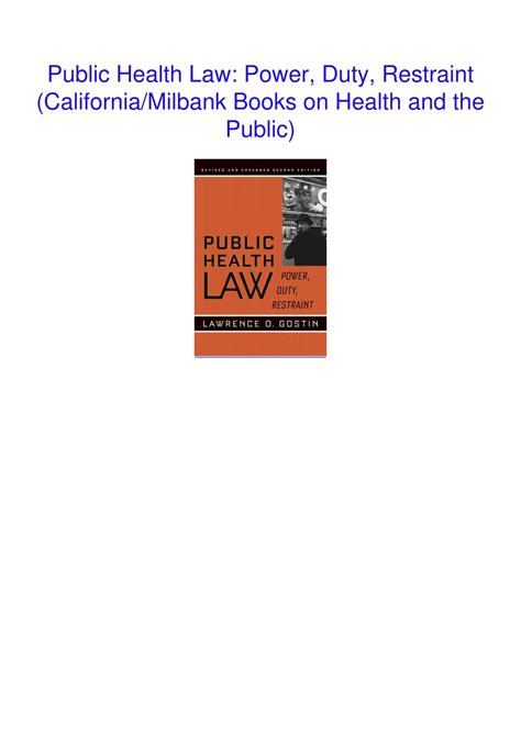Ppt Download Pdf Public Health Law Power Duty Restraint