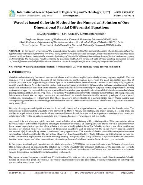 Wavelet Galerkin Method For Pdes Numerical Solution