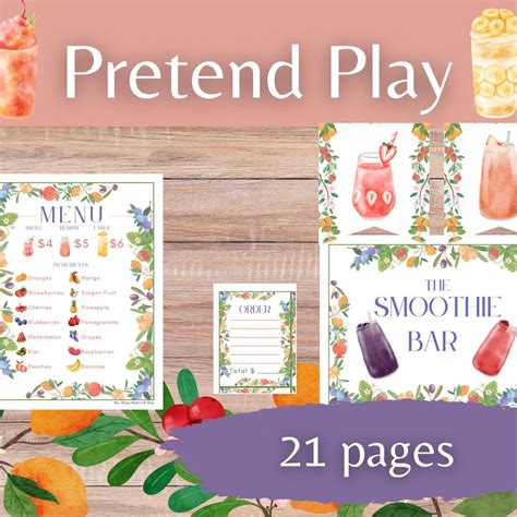Printable Smoothie Sign Etsy