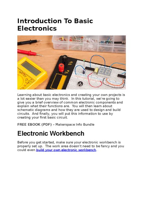 Basic Electronics Introduction To Basic Electronics Learning About