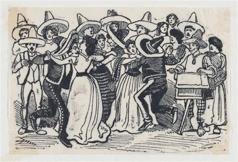 José Guadalupe Posada A Ball Scene From The Mexican Revolution