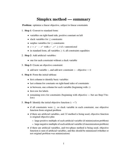 Simplex Full Pdf Mathematical Optimization Applied Mathematics
