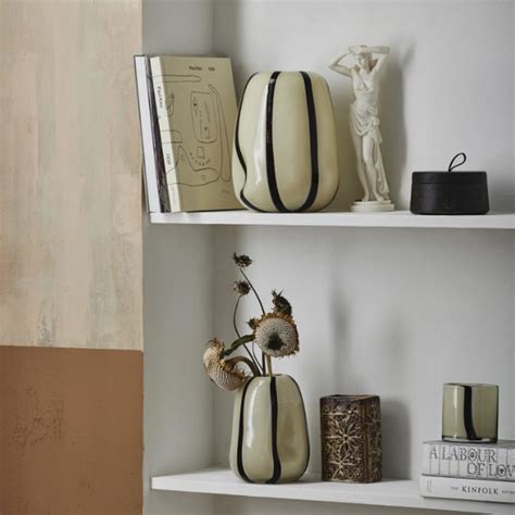 Striped Glass Vase Design Vintage Sculptural Statement Glass Vase