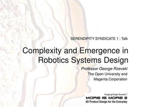 Ppt Complexity And Emergence In Robotics Systems Design Powerpoint