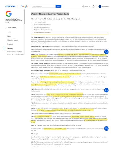 Week 1 Meeting Clarifying Project Goals Pdf