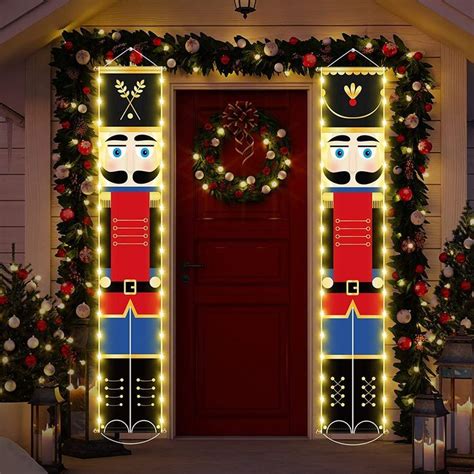 Nutcracker Christmas Banners With Led Lights
