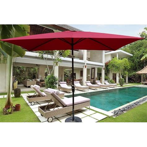 6x9 Ft Patio Umbrella Waterproof Aluminum Crank And Tilt For Backyard