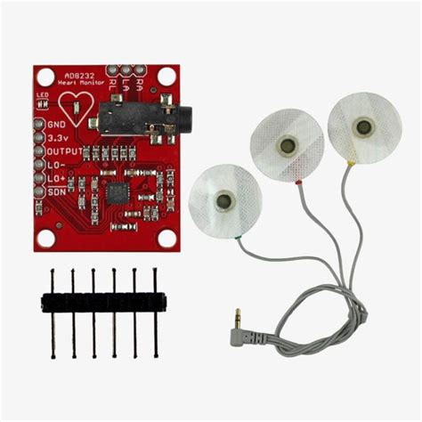 Ad8232 Ecg Heart Rate Monitor Sensor Module With Ecg Cables And Electrod