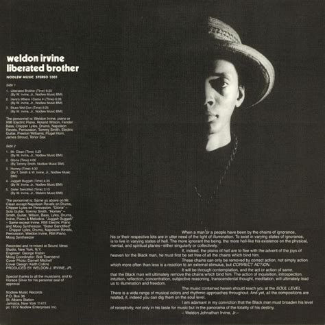 Weldon Irvine Liberated Brother Remastered Vinyl At Juno Records