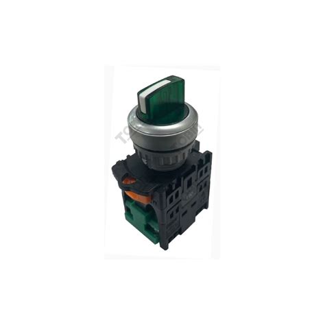 3 Position Illuminated Selector Switch 240v Led Green Color 2 N O Contacts By Tobin