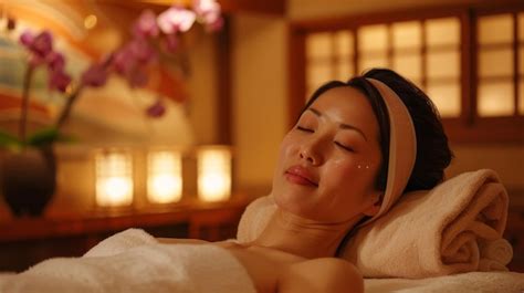 An Intimate Setting Of A Spa Room Where An Asian Woman Receives A