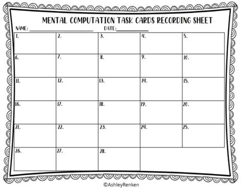 4th Grade Aimsweb Math Task Cards Bundle Mcf And Ncf T By Renkens Resources