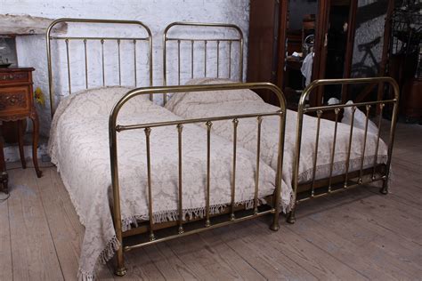 Lovely Pair Of Large Single French Brass Beds