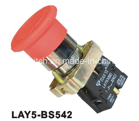 Lay5 Bs542 Mushroon Head Spring Return Push Button Switch Crane