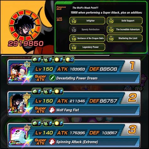 Level 10 Links Lr Yamcha And Puar R Dbzdokkanbattle