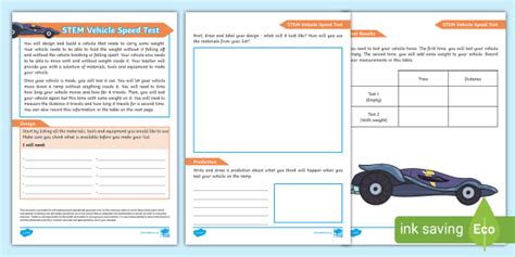 Stem Vehicle Speed Test F 2 Force And Materials Twinkl