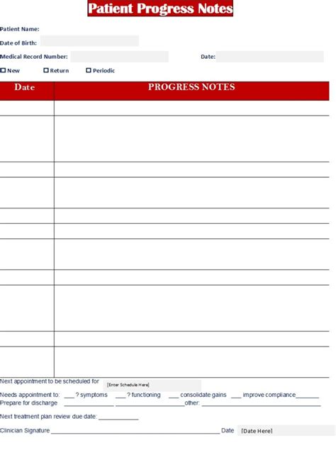 Patient Progress Notes Templates Excel Word Template