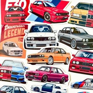 23pc Vinyl Stickers For E30 M3 E30 3 Series With German Legend Sports