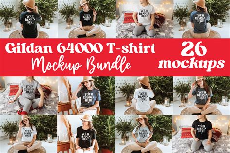 Gildan 64000 Tshirt Mockup Bundle Graphic By Mockcity · Creative Fabrica