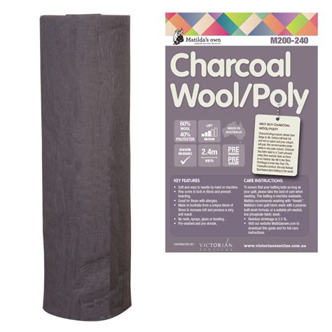 Matildas Own Charcoal Wool Poly Wadding Batting 2 4m Patchwork With Gail B Patchwork With