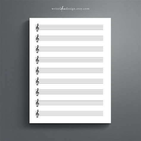 Printable Treble Clef Sheet Music For Lettera4 Blank Music