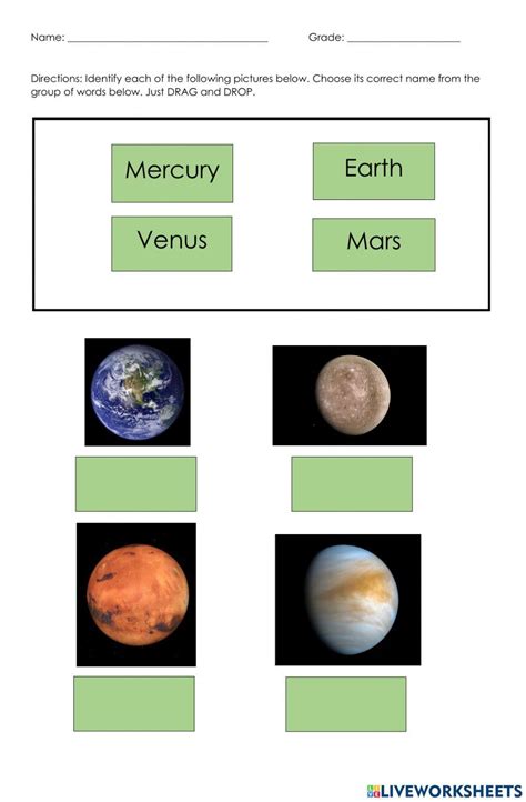 Worksheets Identify The Planets