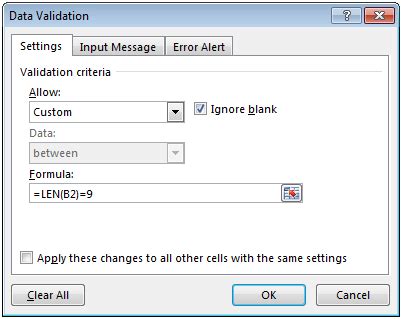 Restricting The Number Of Characters Entered Into A Cell In Excel