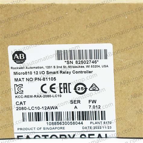 2080 Lc10 12awa Allen Bradley Micro810 Relay Controller