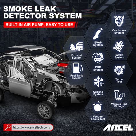 Ancel S1000 자동차 연기 누출 감지기 Evap 파이프 누출 로케이터 분석기 테스터 자동차 진공 누출 연기 발생기 진단 도구 자동차 수리 도구